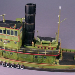 HO 1:87 Scale 92' Steam Railroad Tugboat Kit Waterline Hull for Model ...