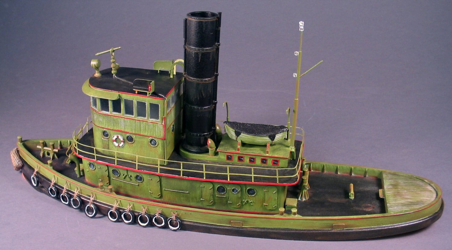 HO 1:87 Scale 92' Steam Railroad Tugboat Kit Waterline Hull for Model ...