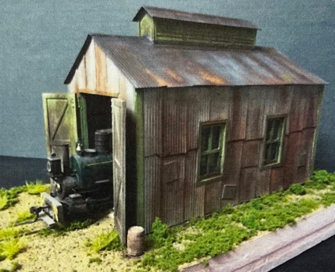 O/on30 1:48 Scale Single Stall Engine House Model Kit for Diorama ...