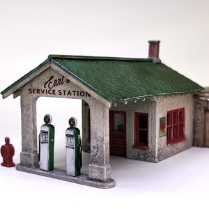 HO 1:87 Scale Earl's Service Station Kit for Diorama, Model Railroading ...