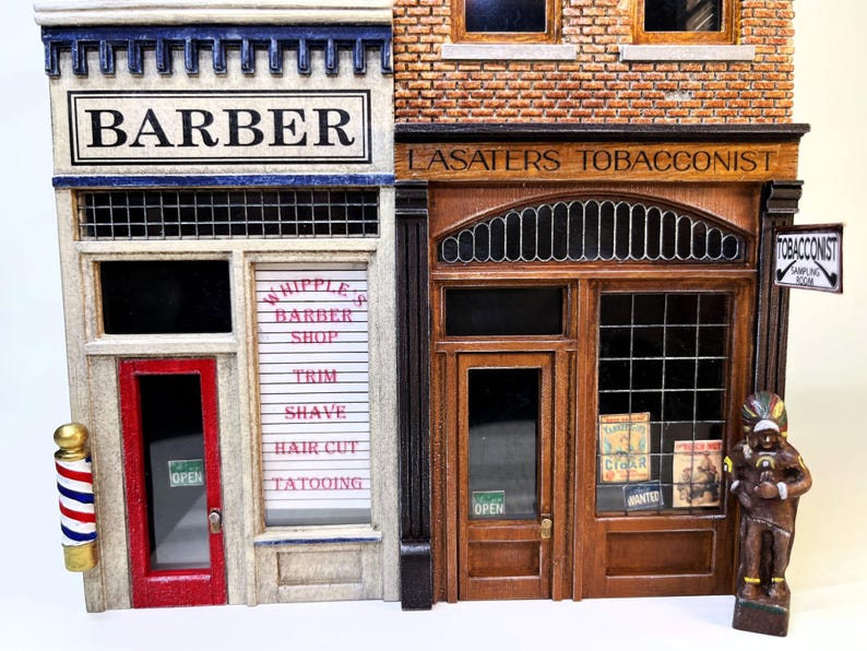 O/on30 1:48 Scale Downtown Barber/tobacconist Shops Model Kit for ...
