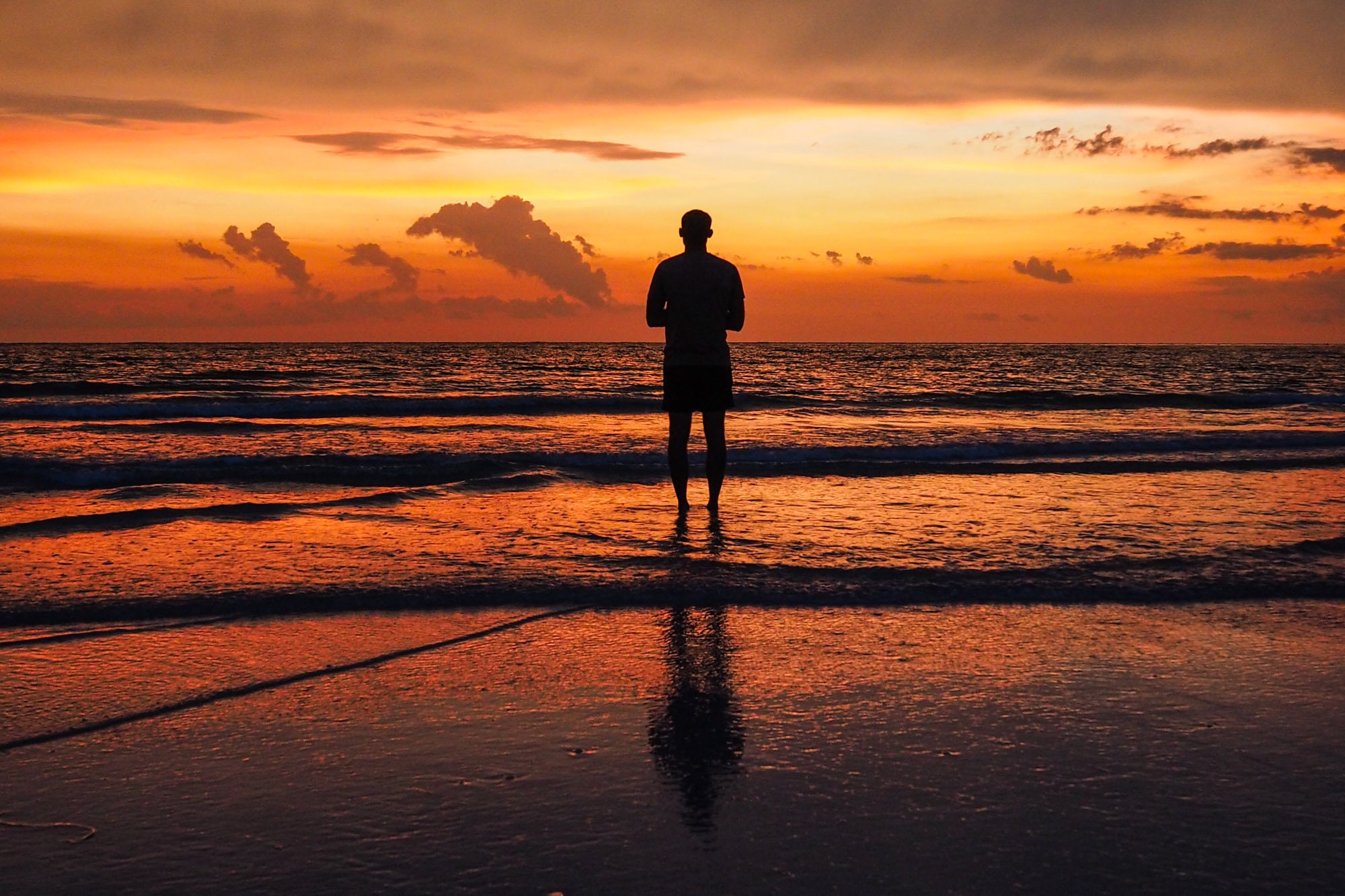 Man Watching Sunset Lido Key Beach Sarasota Florida | Etsy