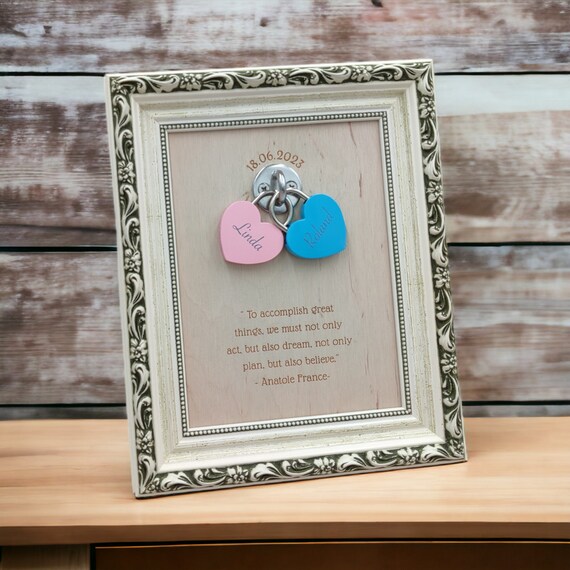 Love Lock Frame Unity Wedding Lock Ceremony Set, Personalized Love