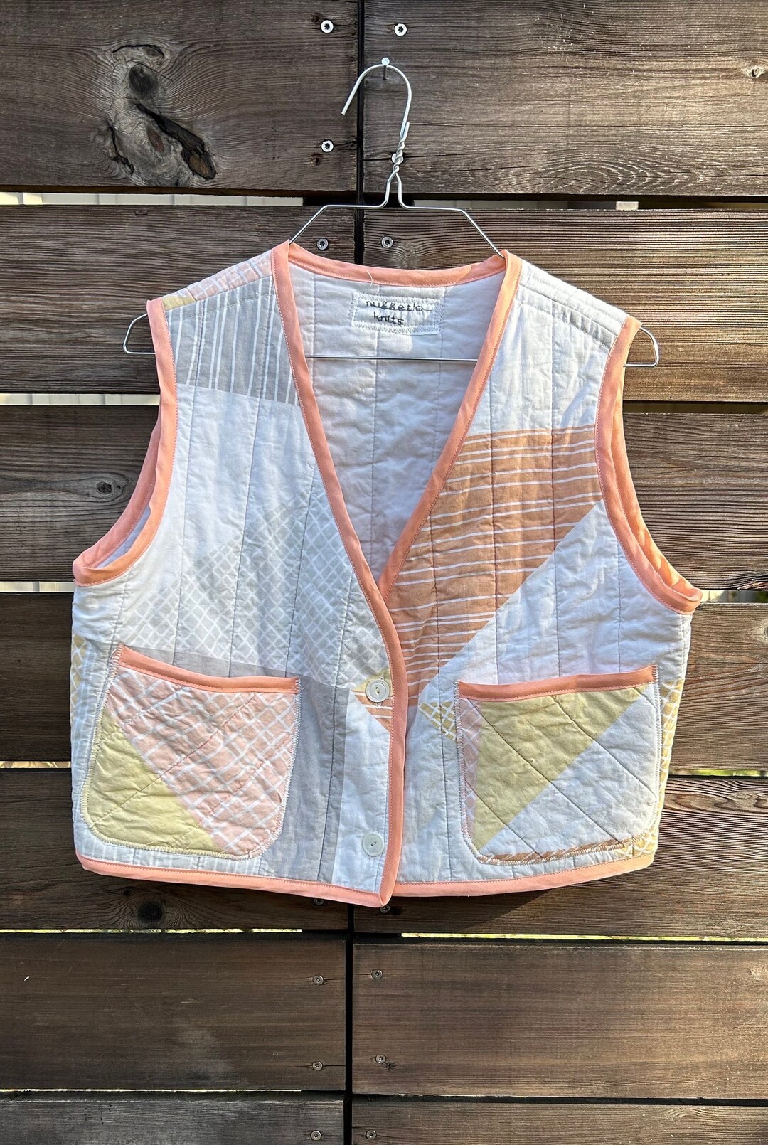 Handmade Upcycled Vintage Quilt Vest Sustainable Thrifted Geometric ...