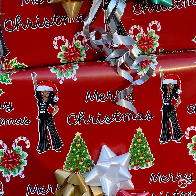 Black Girls Rock Wrapping Paper Black Santa Wrapping Paper - Etsy