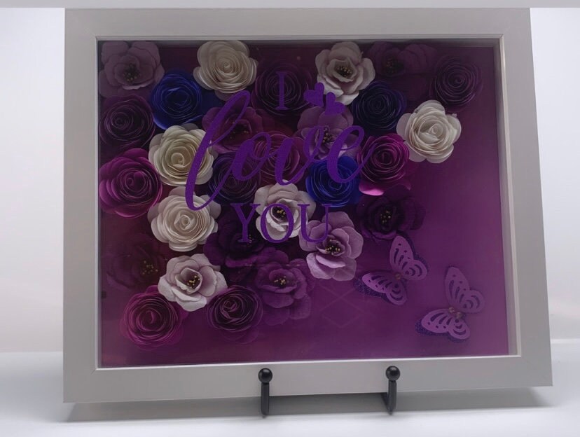 Flower Shadow Box Personalized Shadow Box Heart Flower Box - Etsy