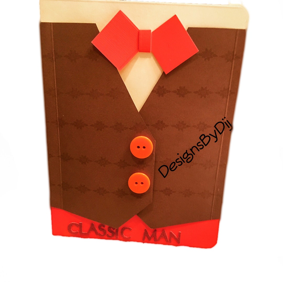 Classic Man Card, Father's Day Card, Dapper Gentleman Card, Dad Bow Tie ...