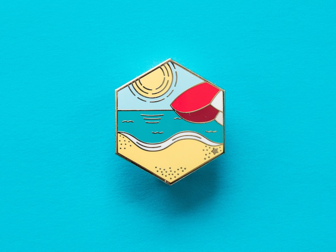 Enamel Pin: Sunbathing - Beach Day Happy Place - Etsy