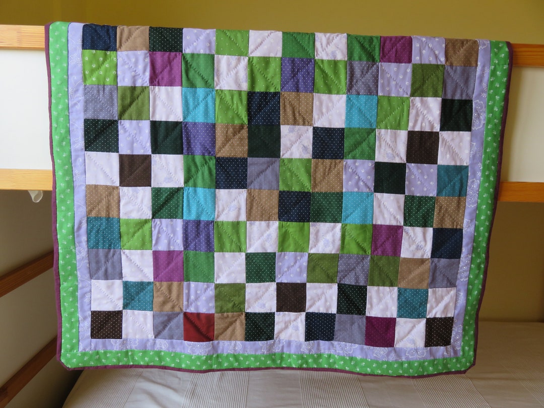 Funda a cuadros patchwork sofá tradicional morado sillón - Etsy España