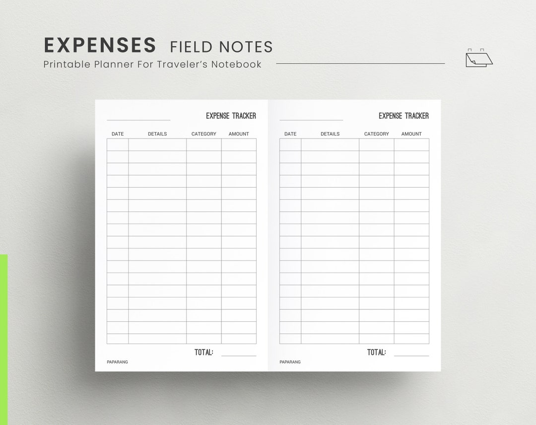 Expense Tracker Field Notes Planner Insert, Income and Expense Tracker ...