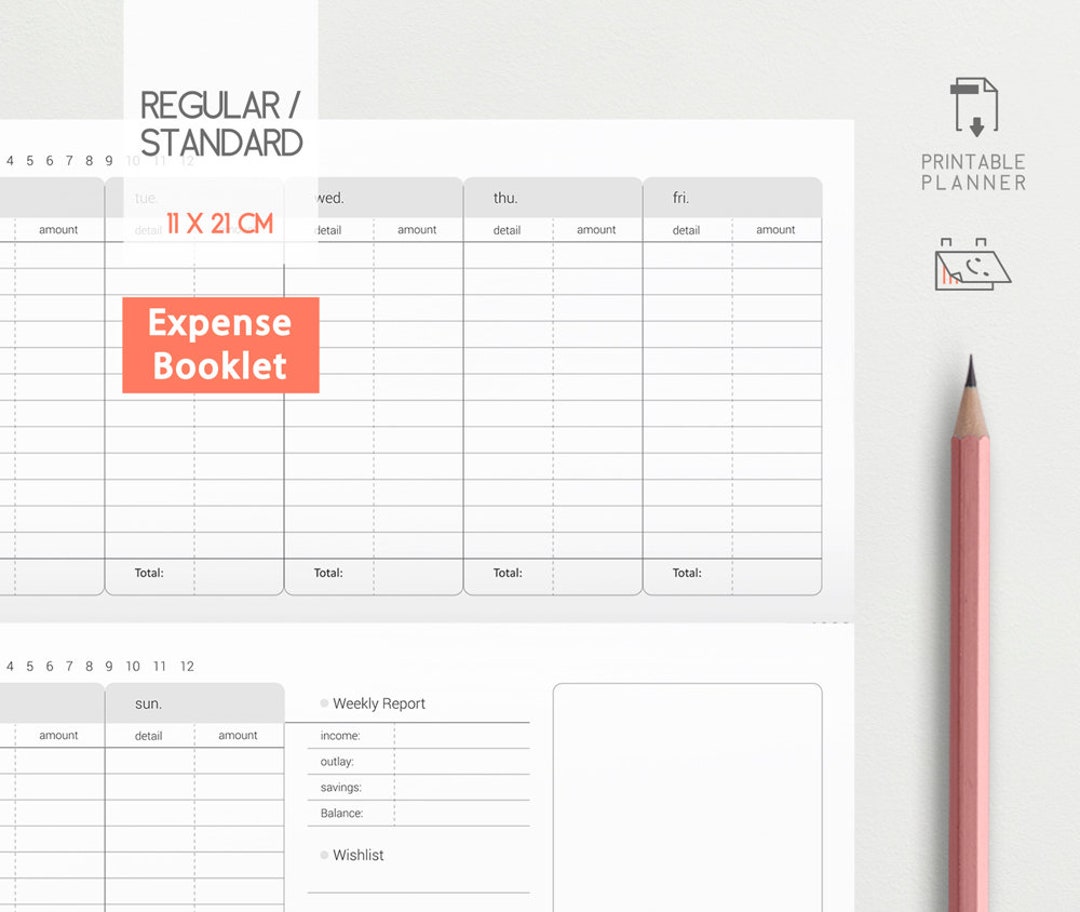 Expense Tracker With Cover |midori Regular Size| Expense Insert ...