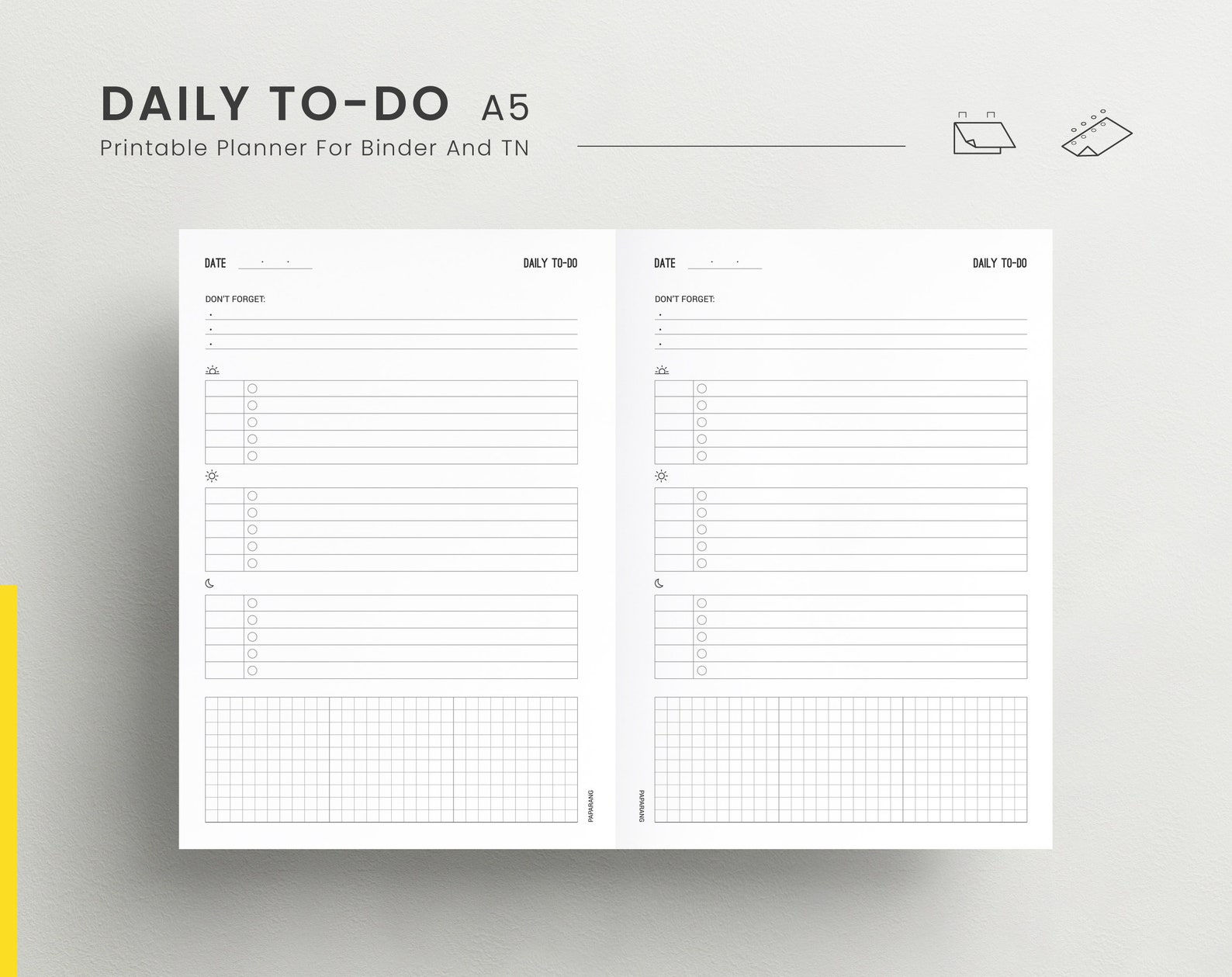 Daily To-do List A5 Planner Insert, Schedule Planner, Chores Checklist ...