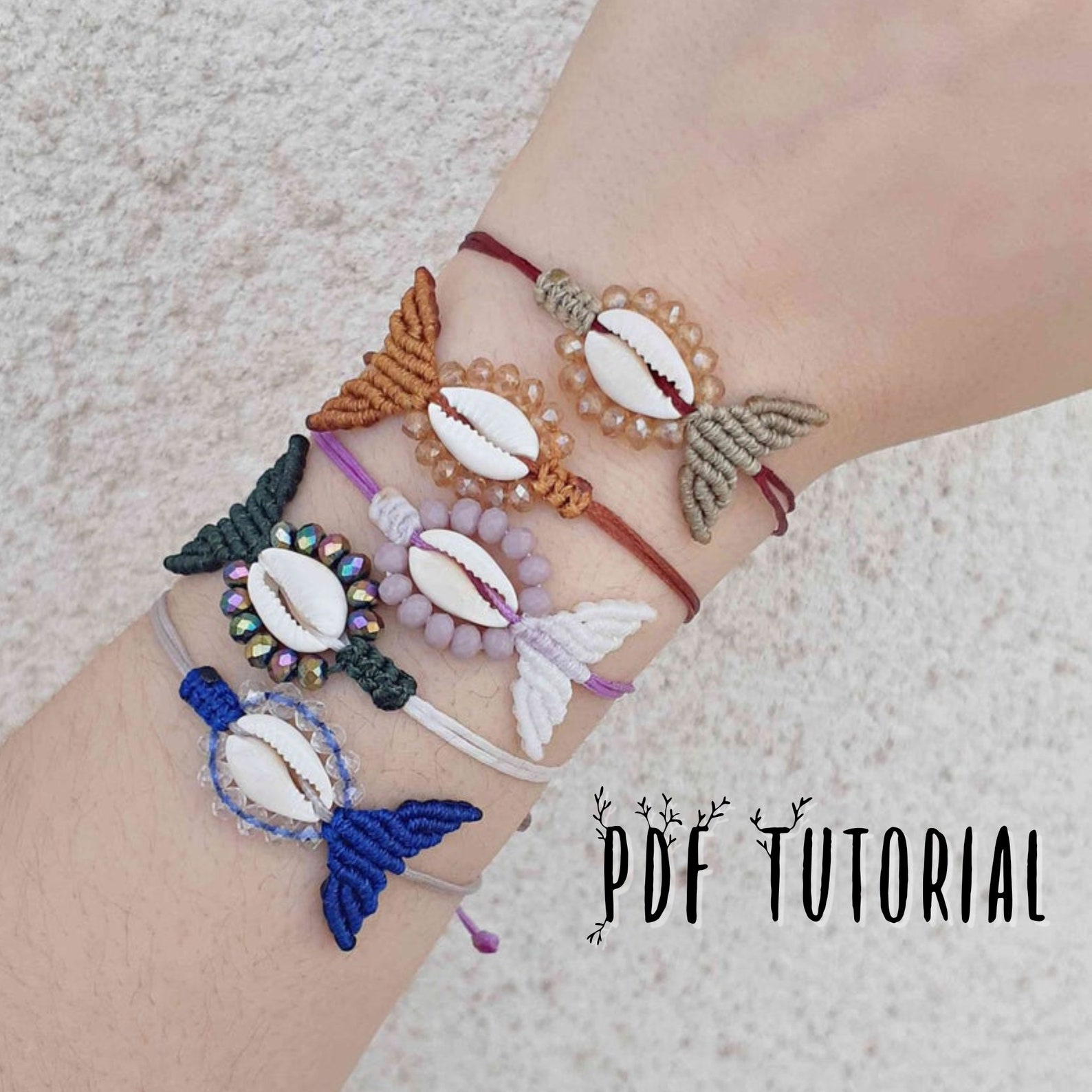 PDF Macrame Bracelet Fish Tail With Seashell Tutorial / DIY - Etsy