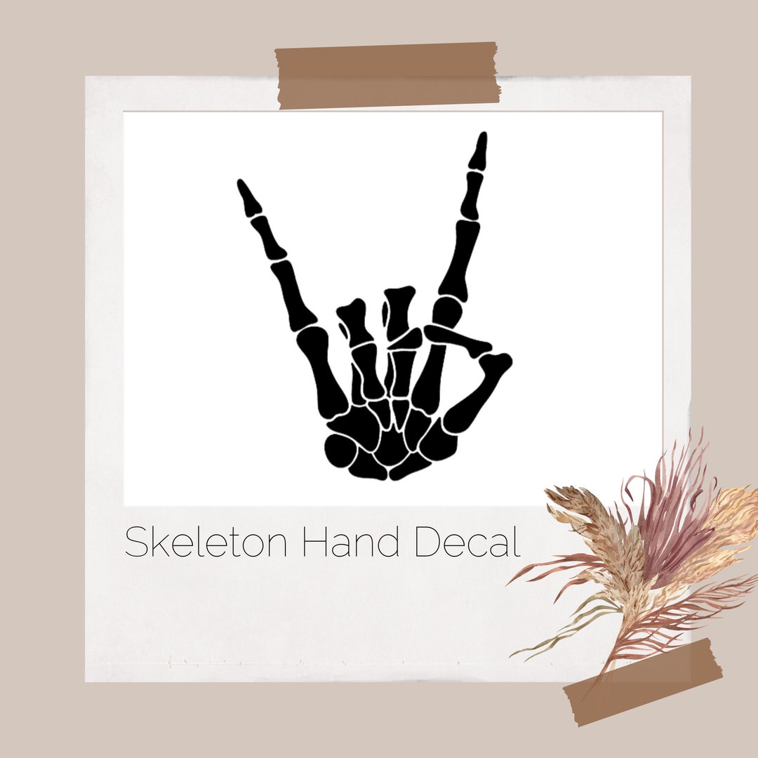 Skeleton Hand Decal Skeleton Decal Car Decal Laptop - Etsy