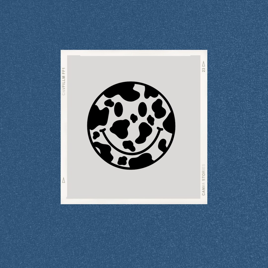 Cow Print Smiley Face Decal | Smile Decal | Cow Print Car Decal ...