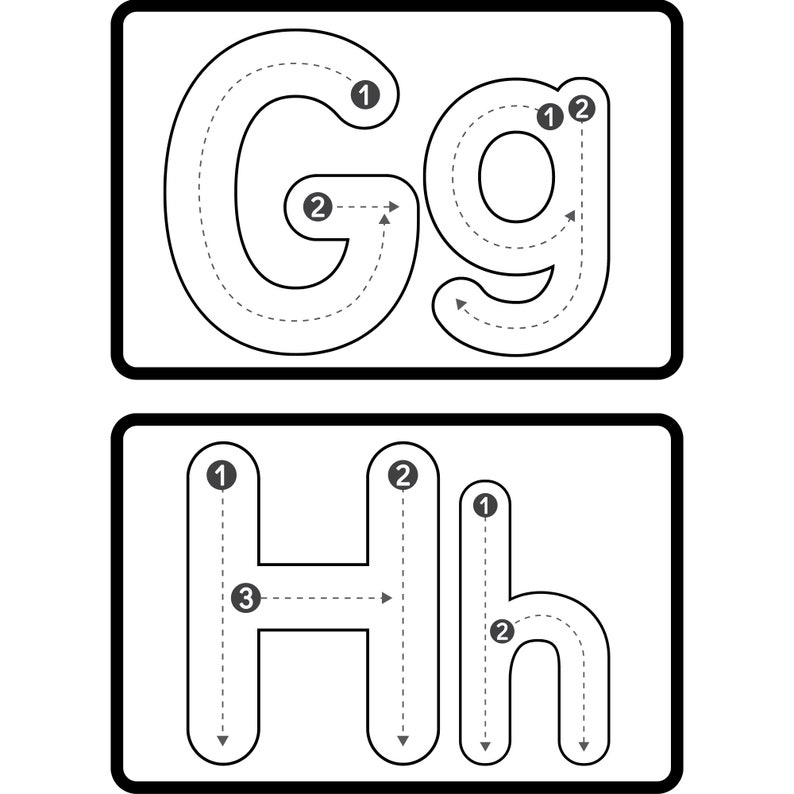 Alphabet Tracing Cards| Uppercase and Lowercase A Through Z - Etsy