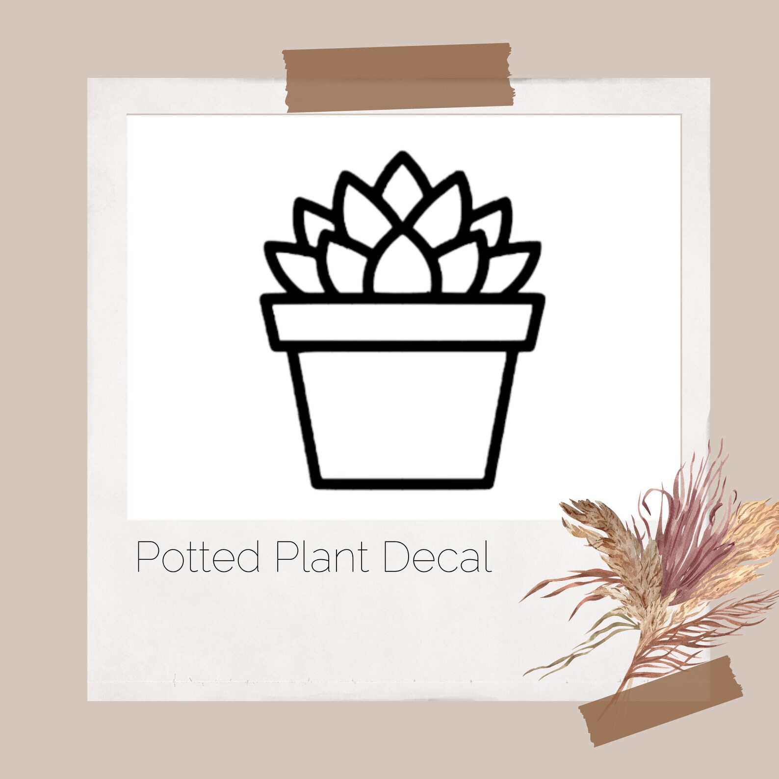 Potted Plant Decal Plant Car Decal Plant Decal Laptop - Etsy