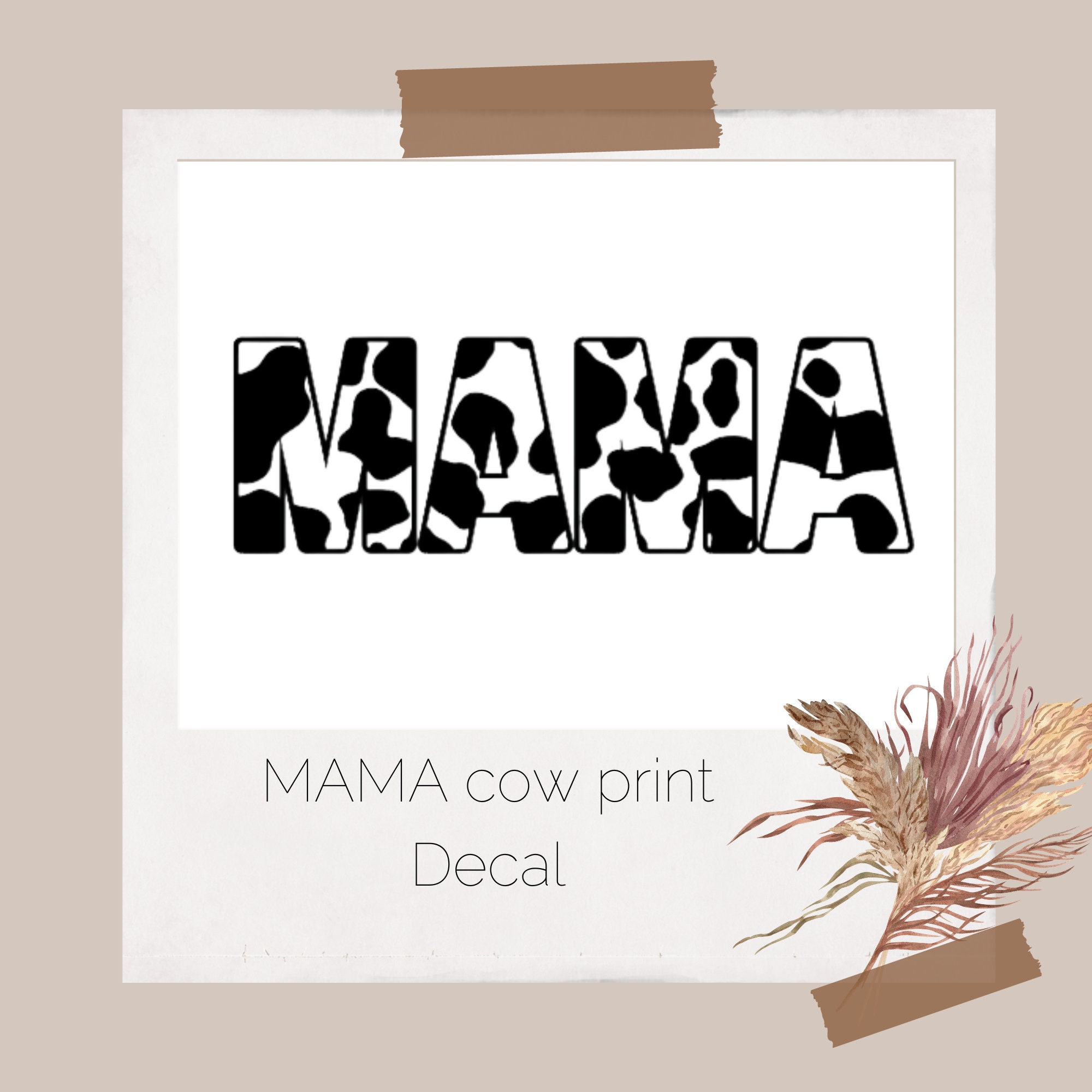 Mama Cow Print Decal Mama Decal Car Decal Laptop Decal - Etsy