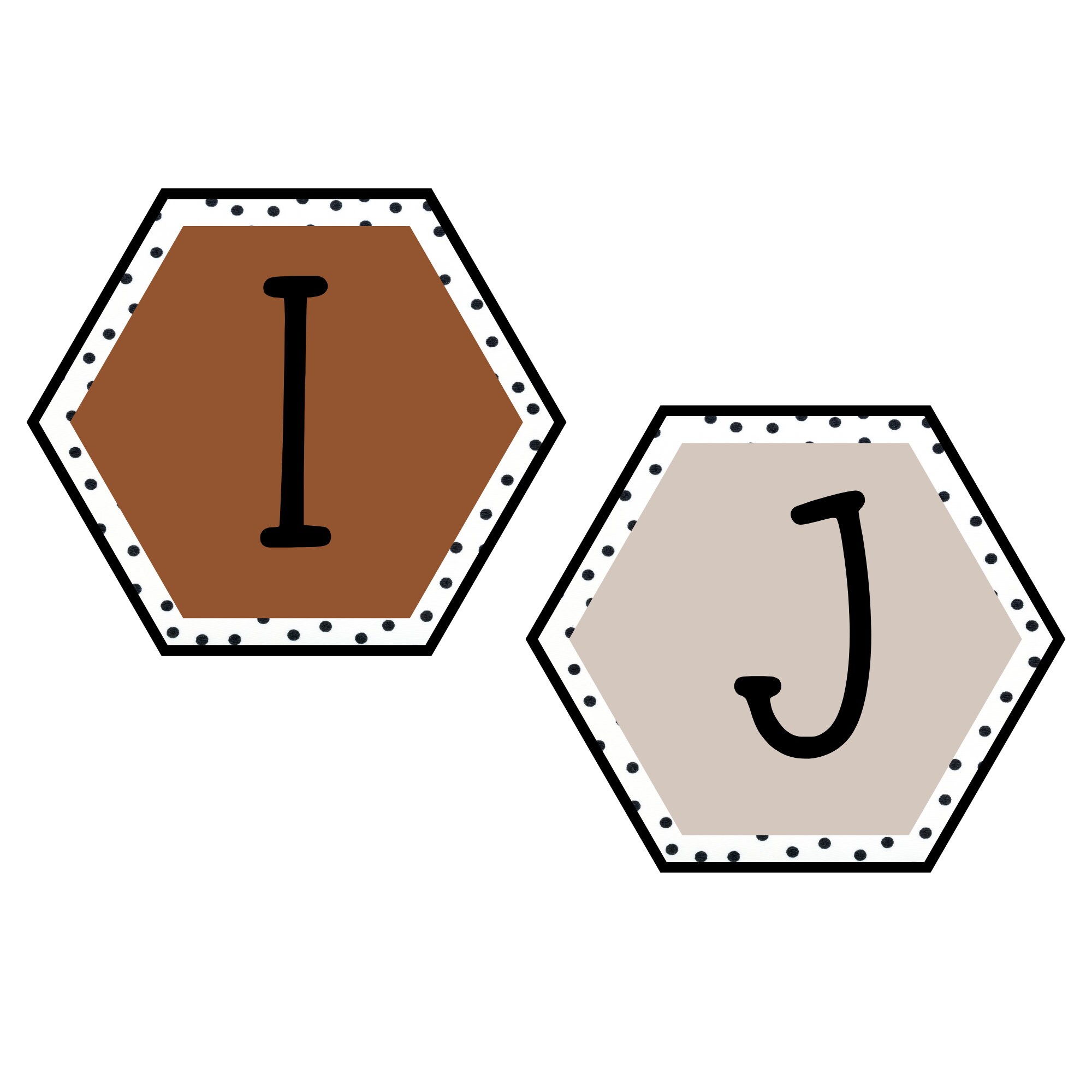 Alphabet Hexagon Decor| Boho Colors | A Through Z - Etsy