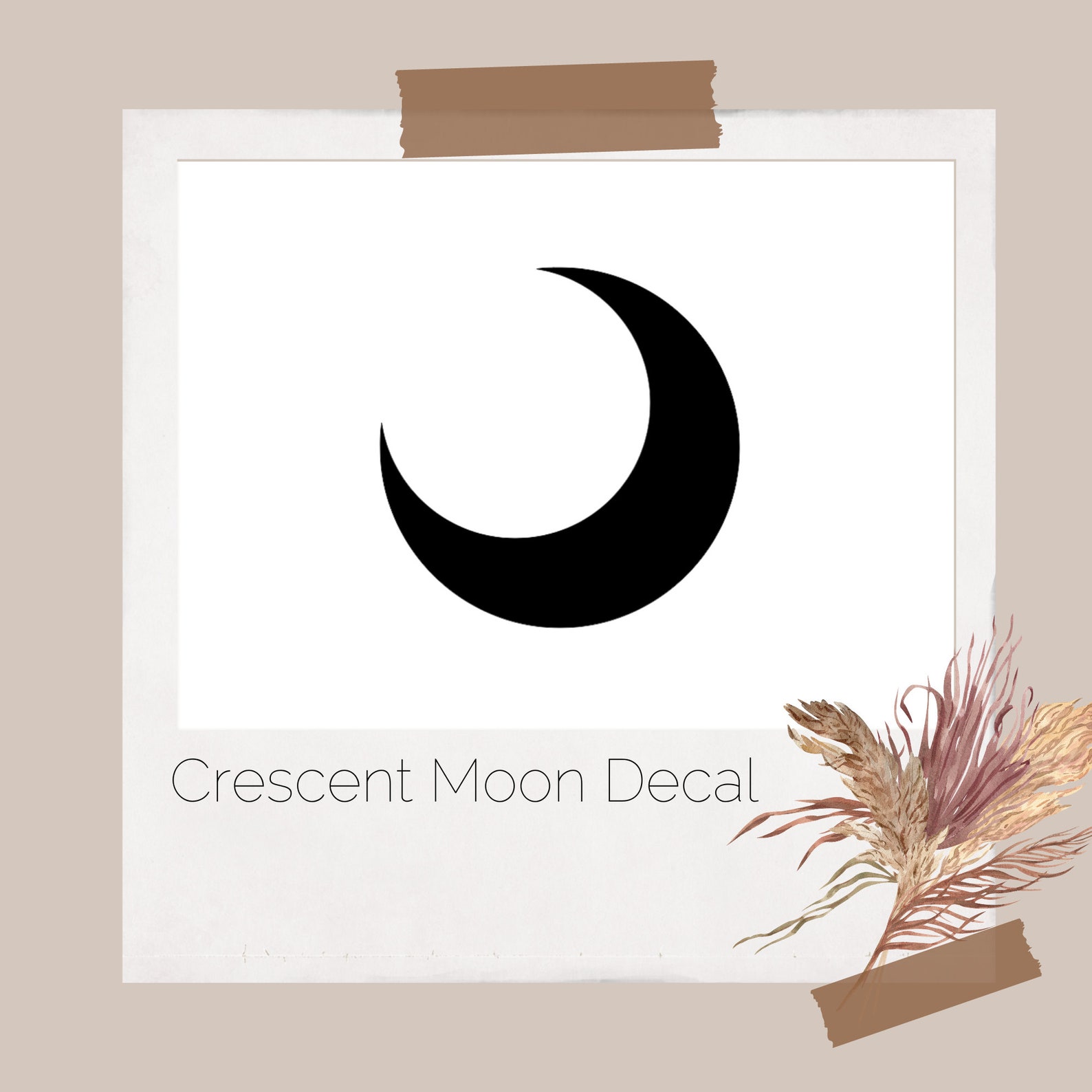 Crescent Moon Decal Crescent Moon Car Decal Moon Decal - Etsy