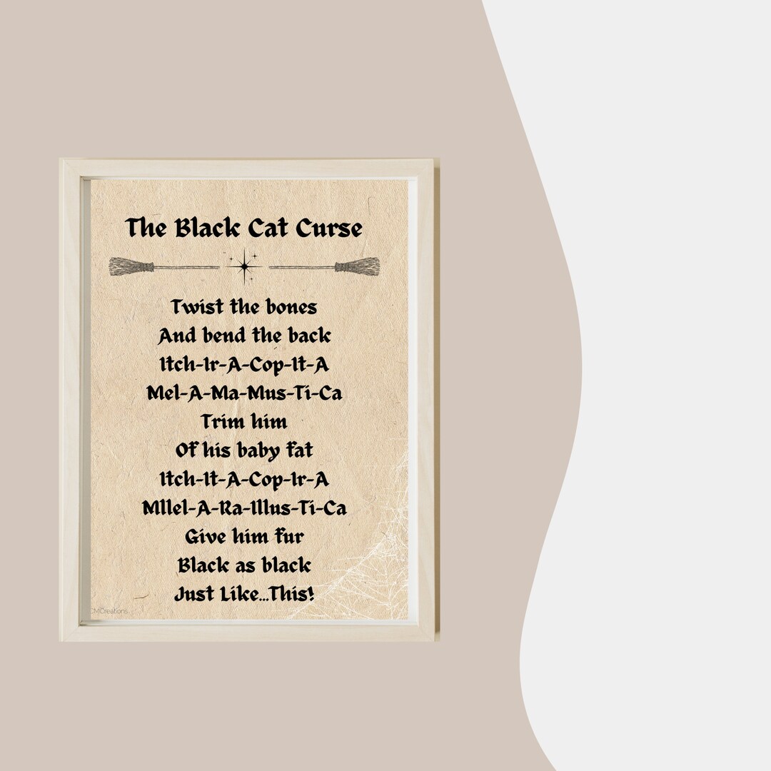 Hocus Pocus | the Black Cat Curse Print - Etsy