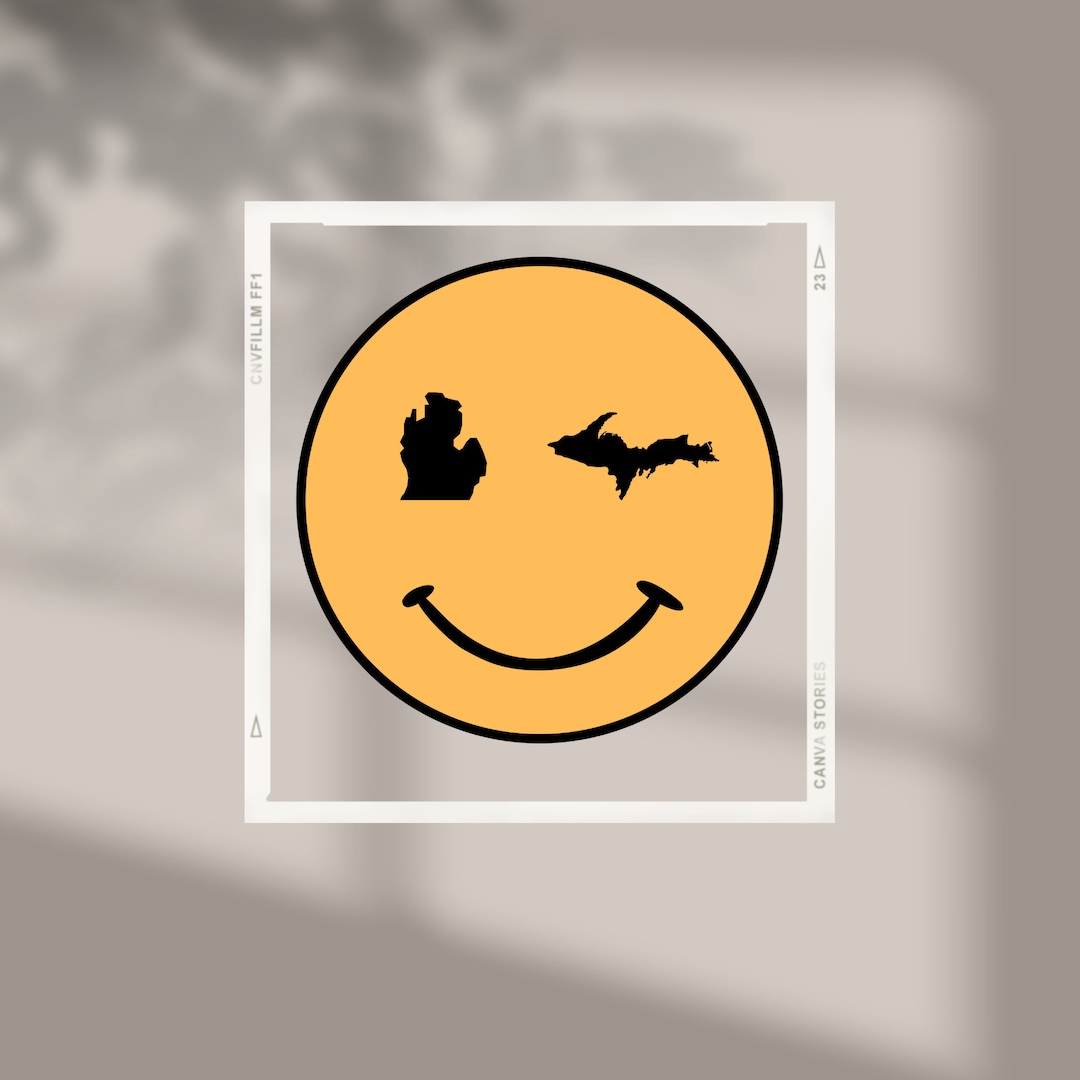 Michigan Smiley Sticker | Smiley Sticker | Laptop Stickers | Water ...