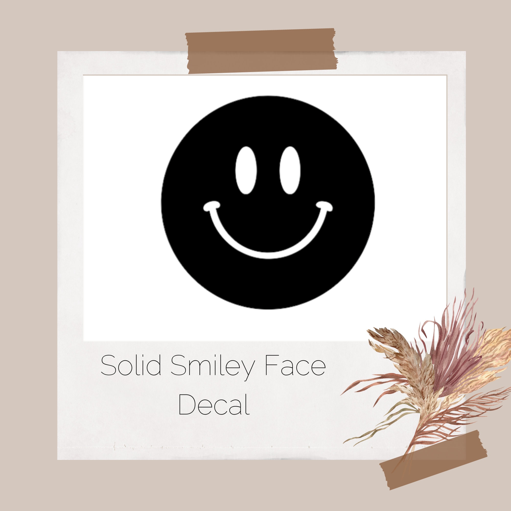 Solid Smiley Face Decal Smiley Face Decal Car Decal - Etsy