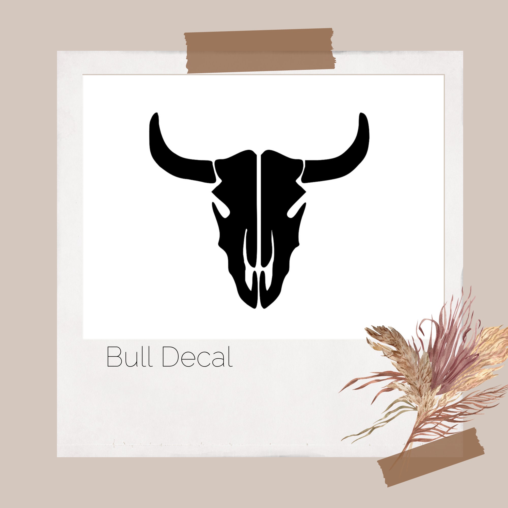 Bull Decal Car Decal Car Decal Boho Decal Laptop Decal - Etsy