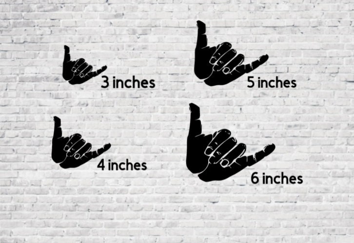 Shaka Hand Decal Shaka Hand Car Decal Summer Decal - Etsy