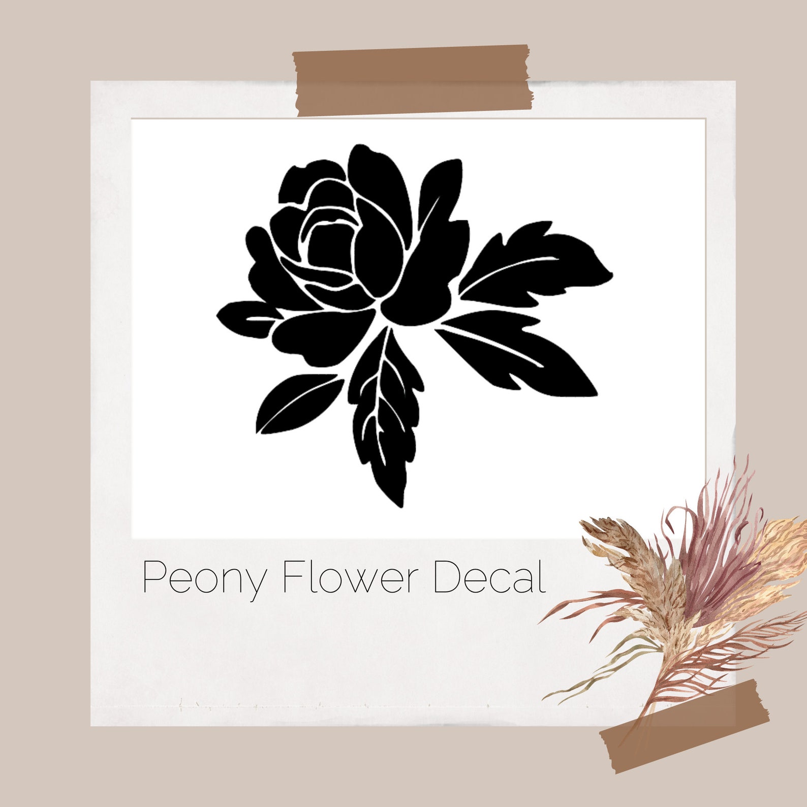 Peony Flower Decal Peony Car Decal Floral Decal Laptop - Etsy