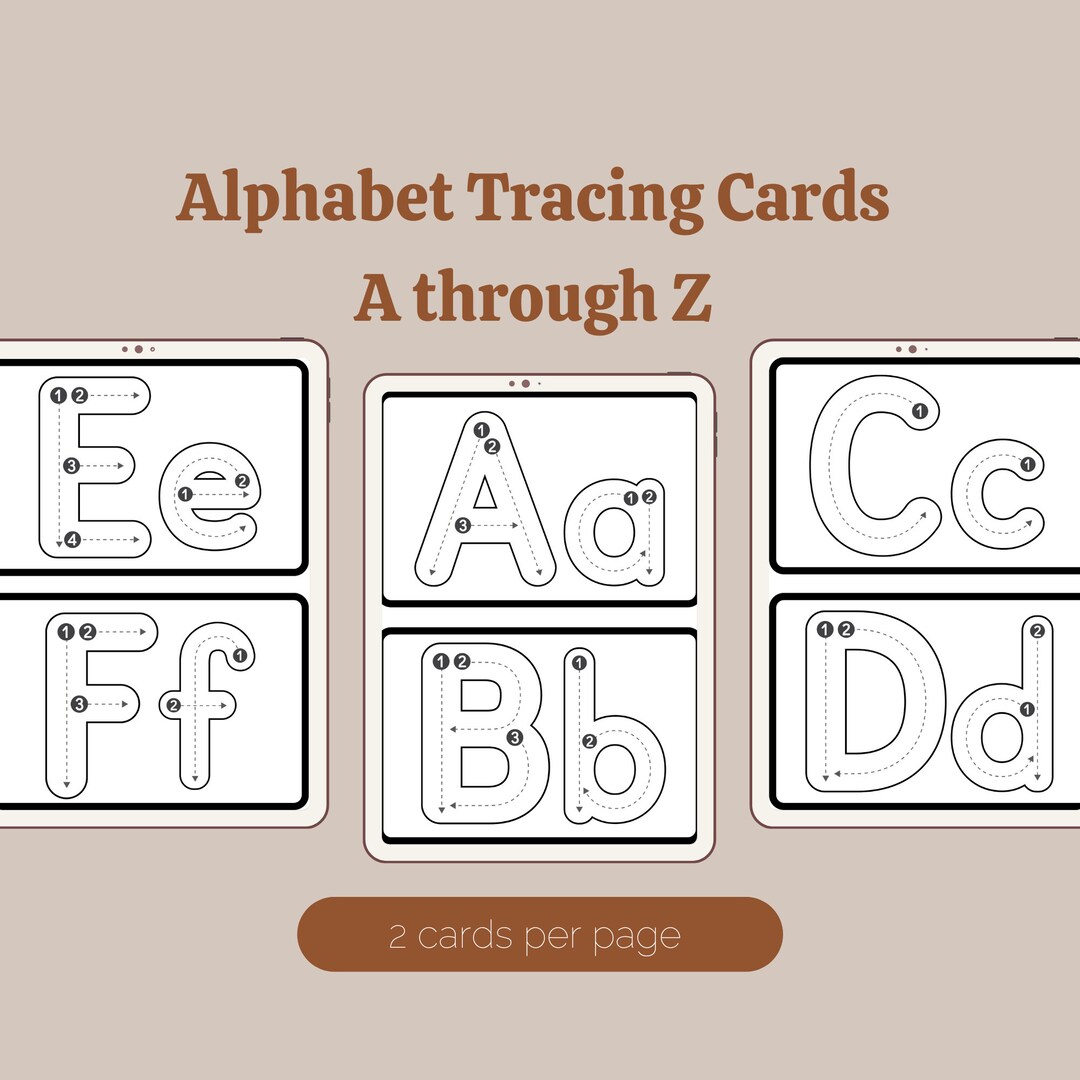 Alphabet Tracing Cards| Uppercase and Lowercase A Through Z - Etsy
