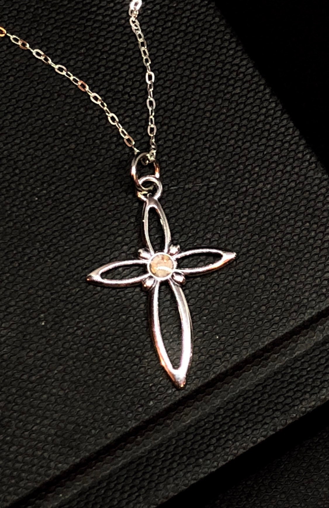 Cremation Ash Cross Sterling Silver Cross Pendant Cremation - Etsy