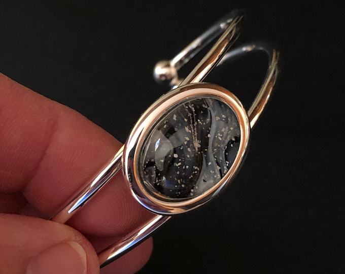 Cremation Bracelet, Memorial Bracelet, Silver Tone, Bangle, Cuff ...