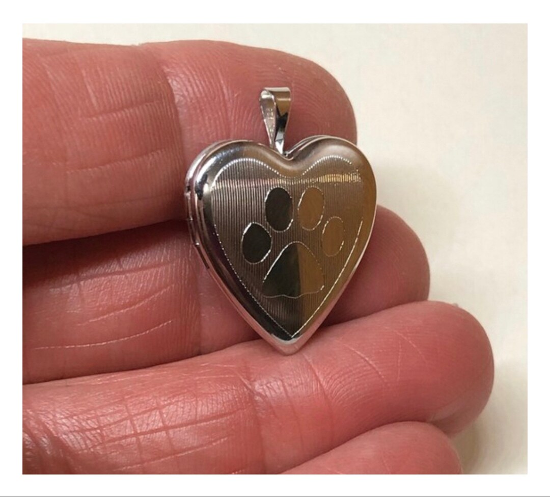 Sterling Silver Heart Paw Locket Pet Paw Cremation Jewelry - Etsy