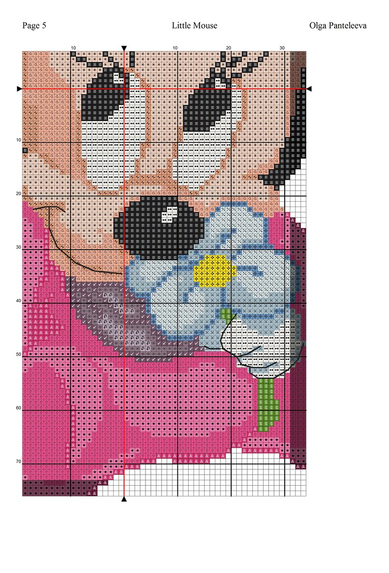 Little Mouse Minnie Mouse cross stitch pattern Design Disney | Etsy