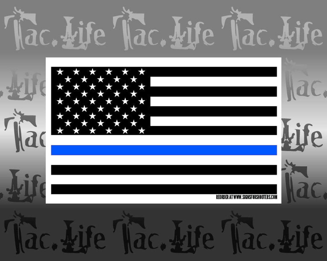 US Flag Blue Line vinyl Sticker | Etsy