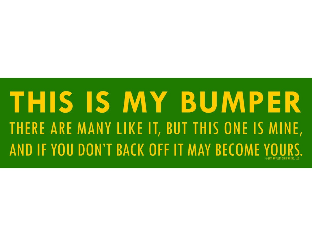 This is My Bumper vinyl Bumper Sticker or Magnet - Etsy