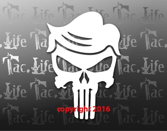 Transportation 2 DONALD TRUMP PUNISHER AMERICAN FLAG HAIR SKULL Hard ...