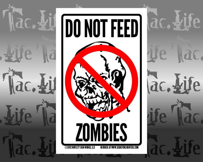 Do Not Feed Zombies vinyl Sticker - Etsy