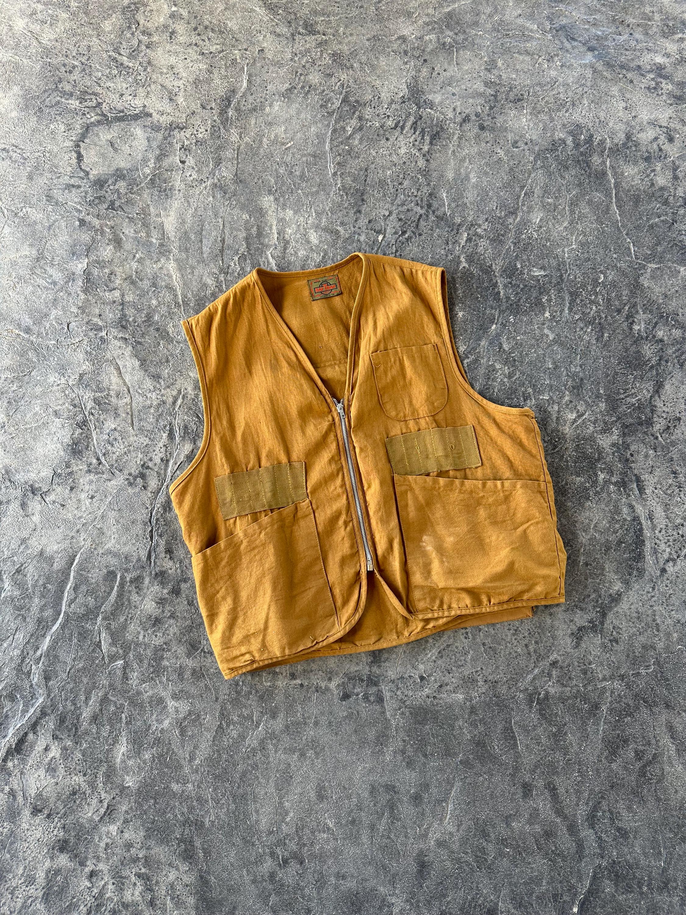 Saf T Bak Hunting Vest With Removable Back Pouch Brown 60s Saf T Bak Hunting Vest With Removable Back Pouch Brown 60s