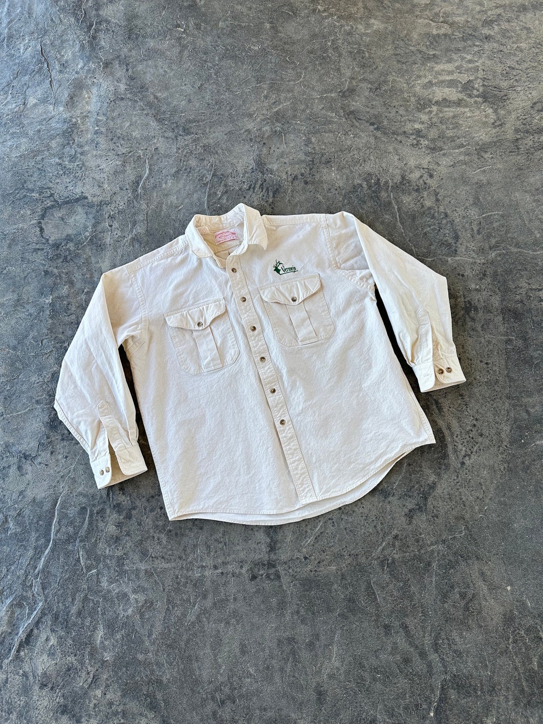 Filson Safari Cloth Long Sleeve Button Down Guide Shirt Natural off ...
