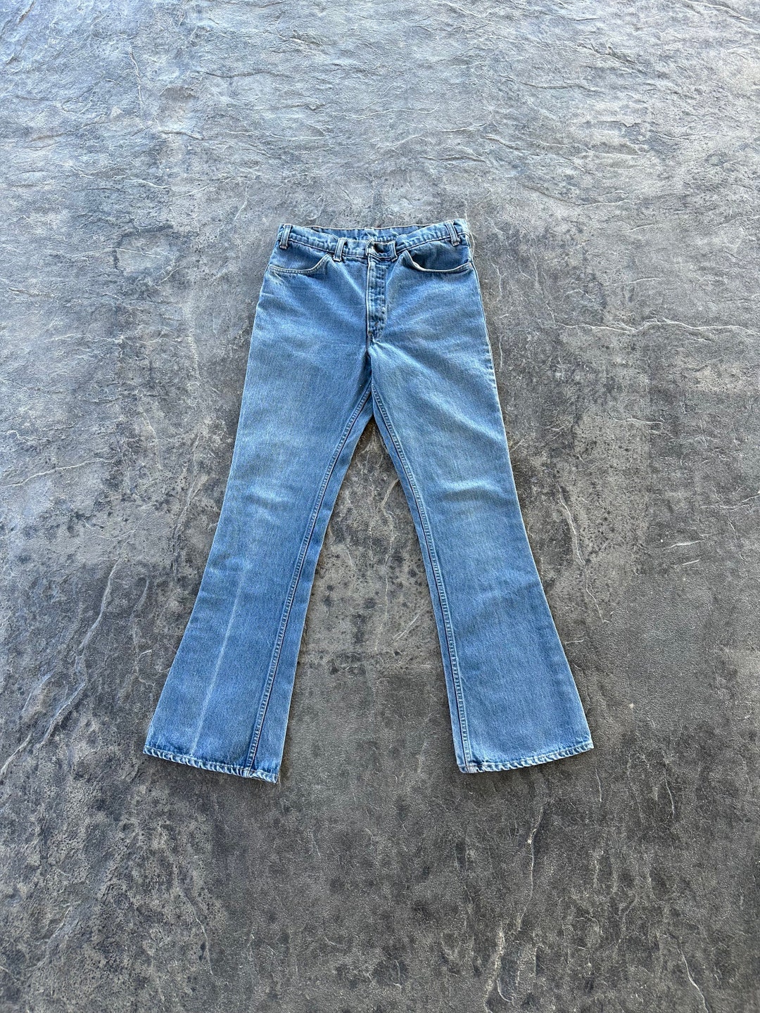 Levis 646 Orange Tab Bell Bottom Flare Medium Wash Jeans Faded Blue 80s Vintage 33 X 33.5 - Etsy