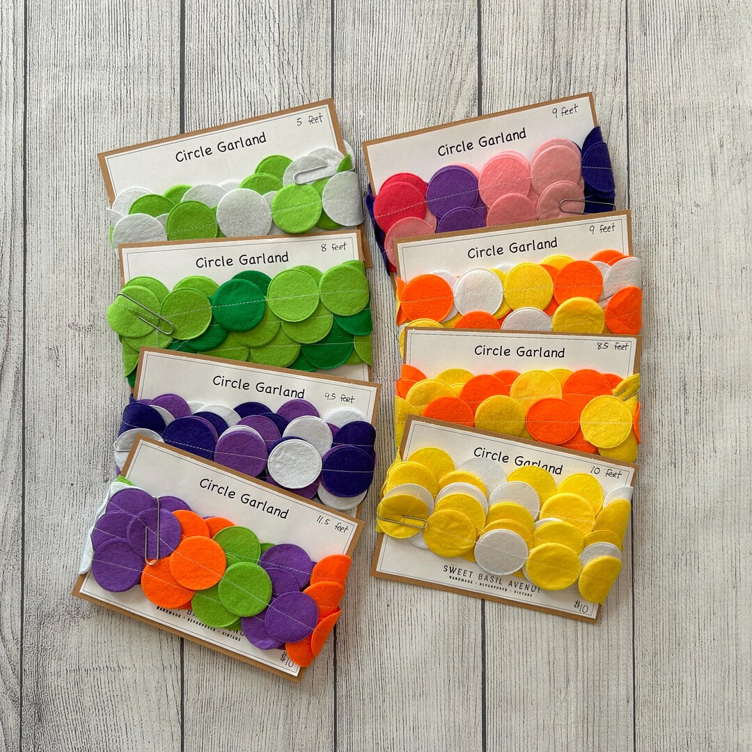Circle Garland/variety of Colors and Lengths/polka Dot Banner - Etsy