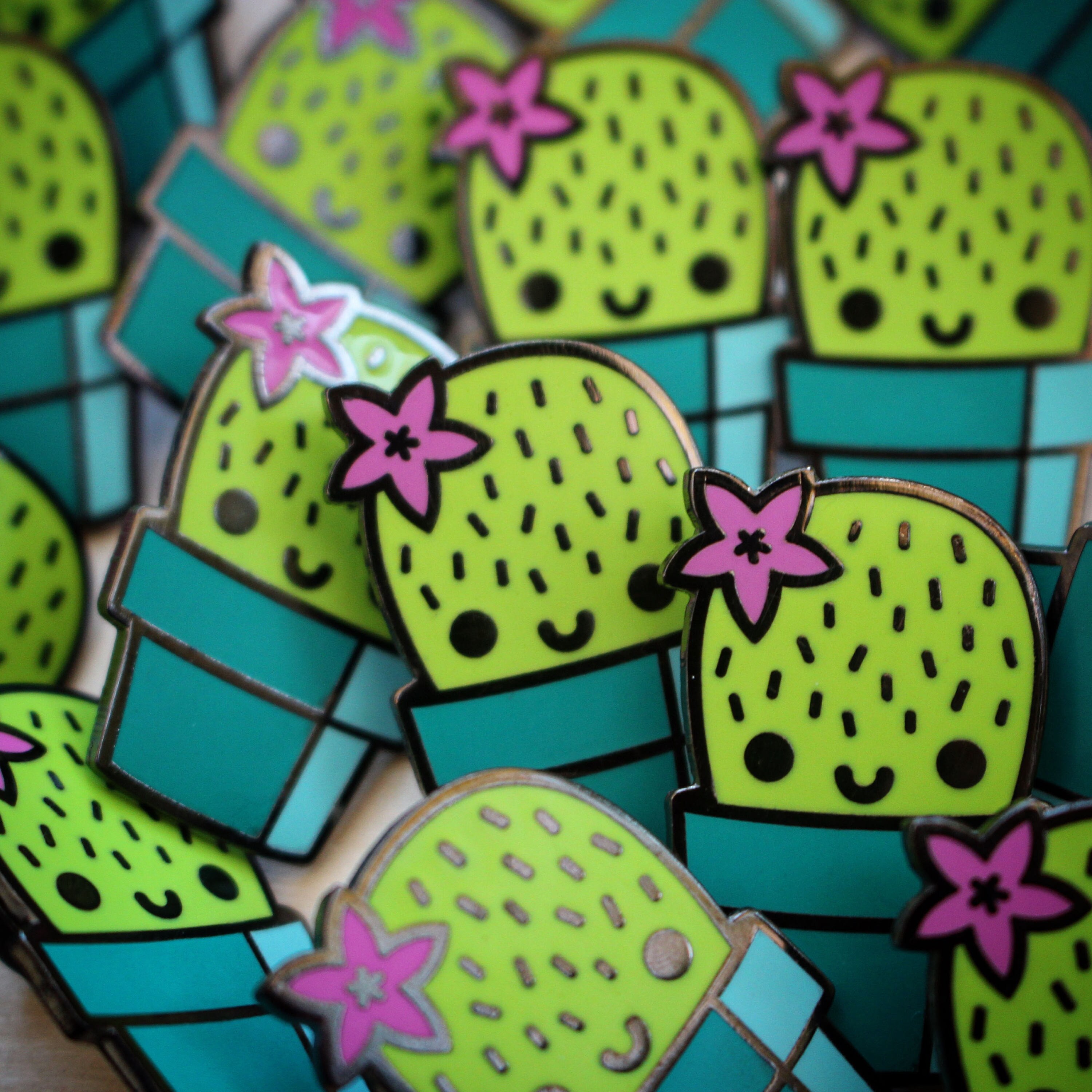 Happy Cactus Enamel Pin Cactus Enamel Pin Cactus Pin | Etsy