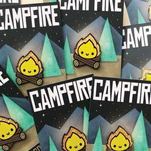 Campfire Cutie Enamel Pin | Campfire Enamel Pin | Camping Pin | Enamel ...
