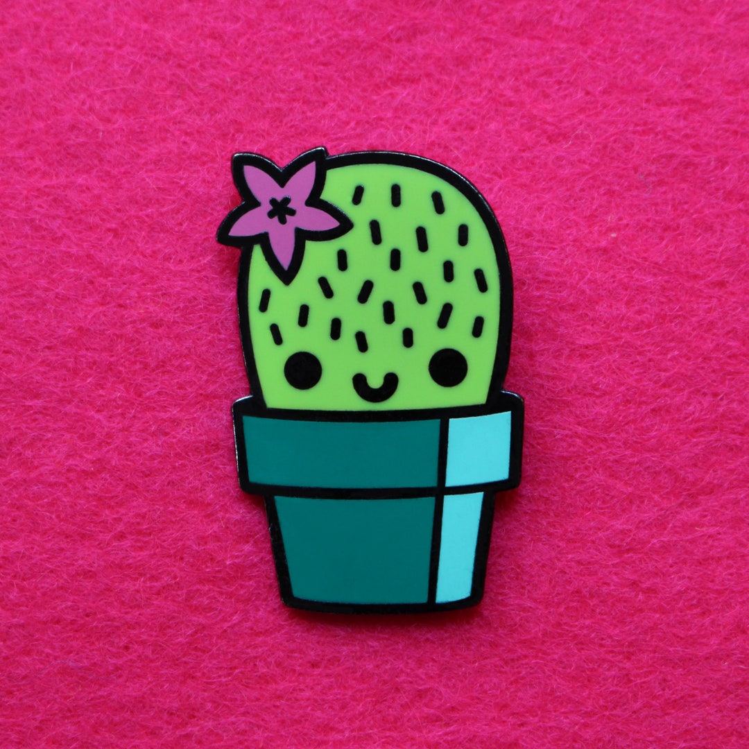 Happy Cactus Enamel Pin Cactus Enamel Pin Cactus Pin Enamel Pin Cactus ...