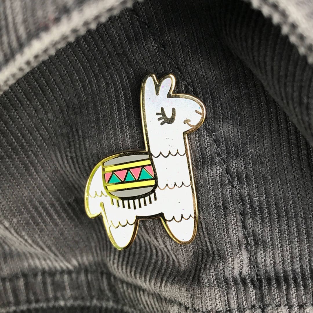 Lucky Llama Enamel Pin Llama Pin Llama Enamel Pin Llama - Etsy