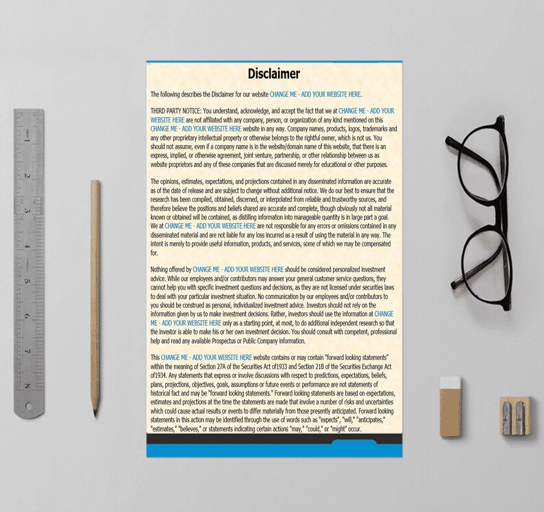 Earnings Disclaimer Digital Printable Template Done for You ...