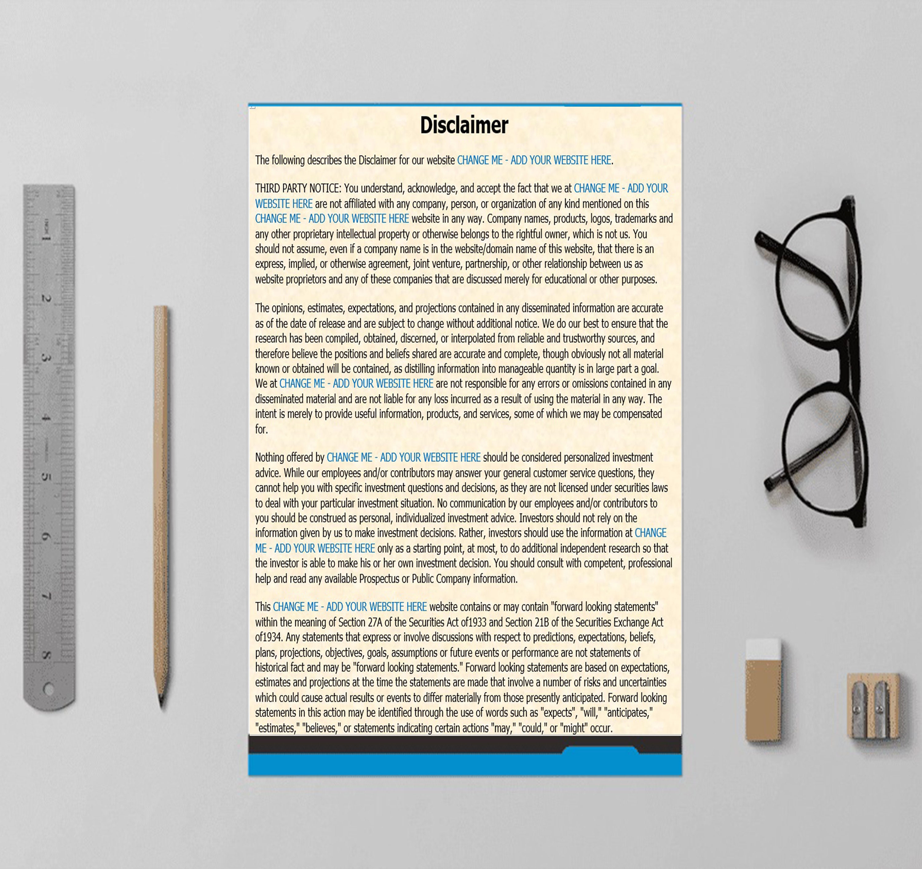 Earnings Disclaimer Digital Printable Template Done for You ...