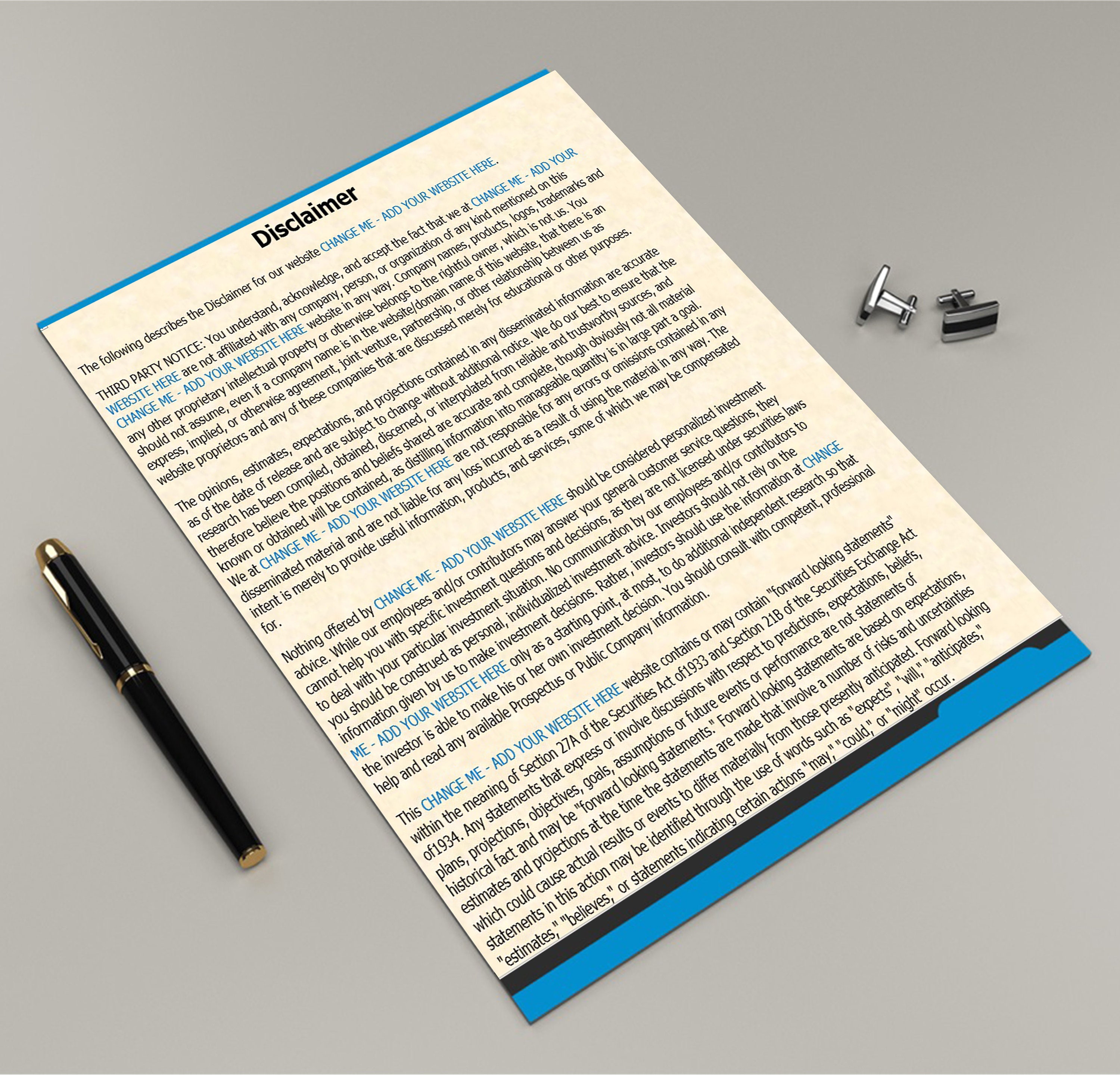 Earnings Disclaimer Digital Printable Template Done for You ...